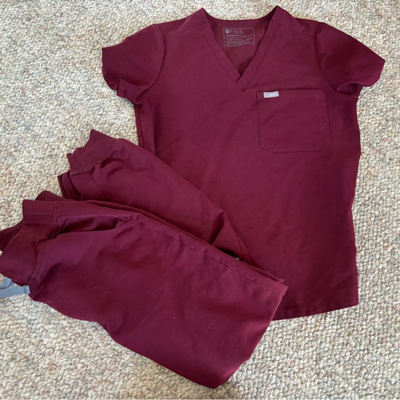 Figs | Pants & Jumpsuits | Figs Burgundy Scrub Set | Poshmark